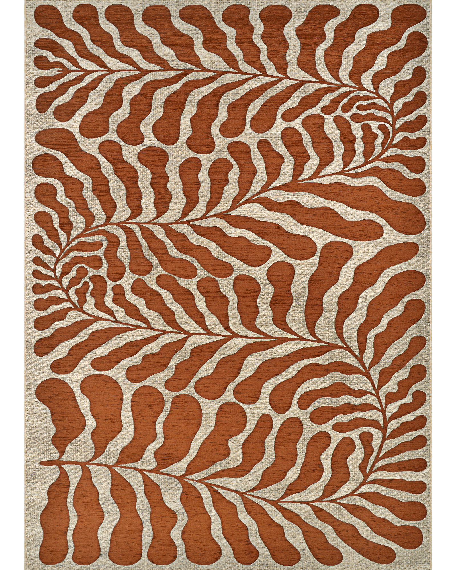Castille Fiore Terra Cotta 5'3"x7'6" Area Rug | Carpet Exchange