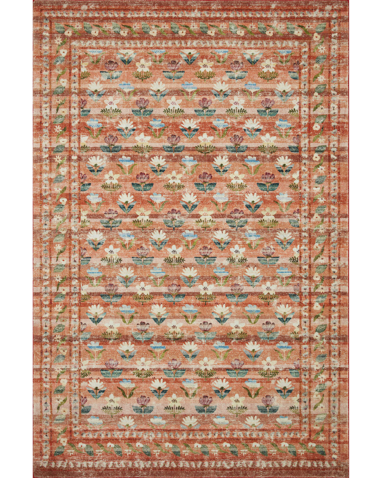 Loloi Courtyard COU-05 Terracotta Area Rug | Carpet Exchange