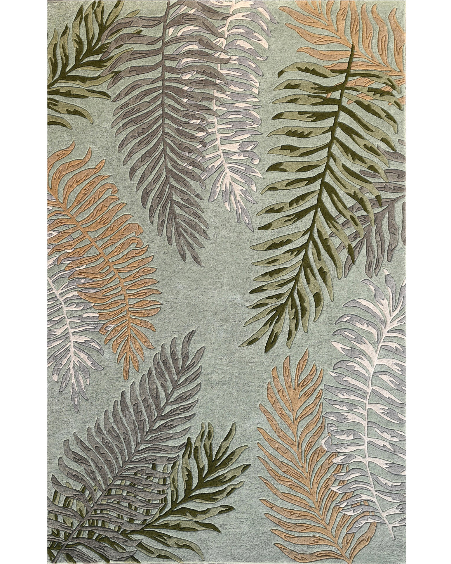 KAS Cove Seafoam Ferns Area Rug | Carpet Exchange