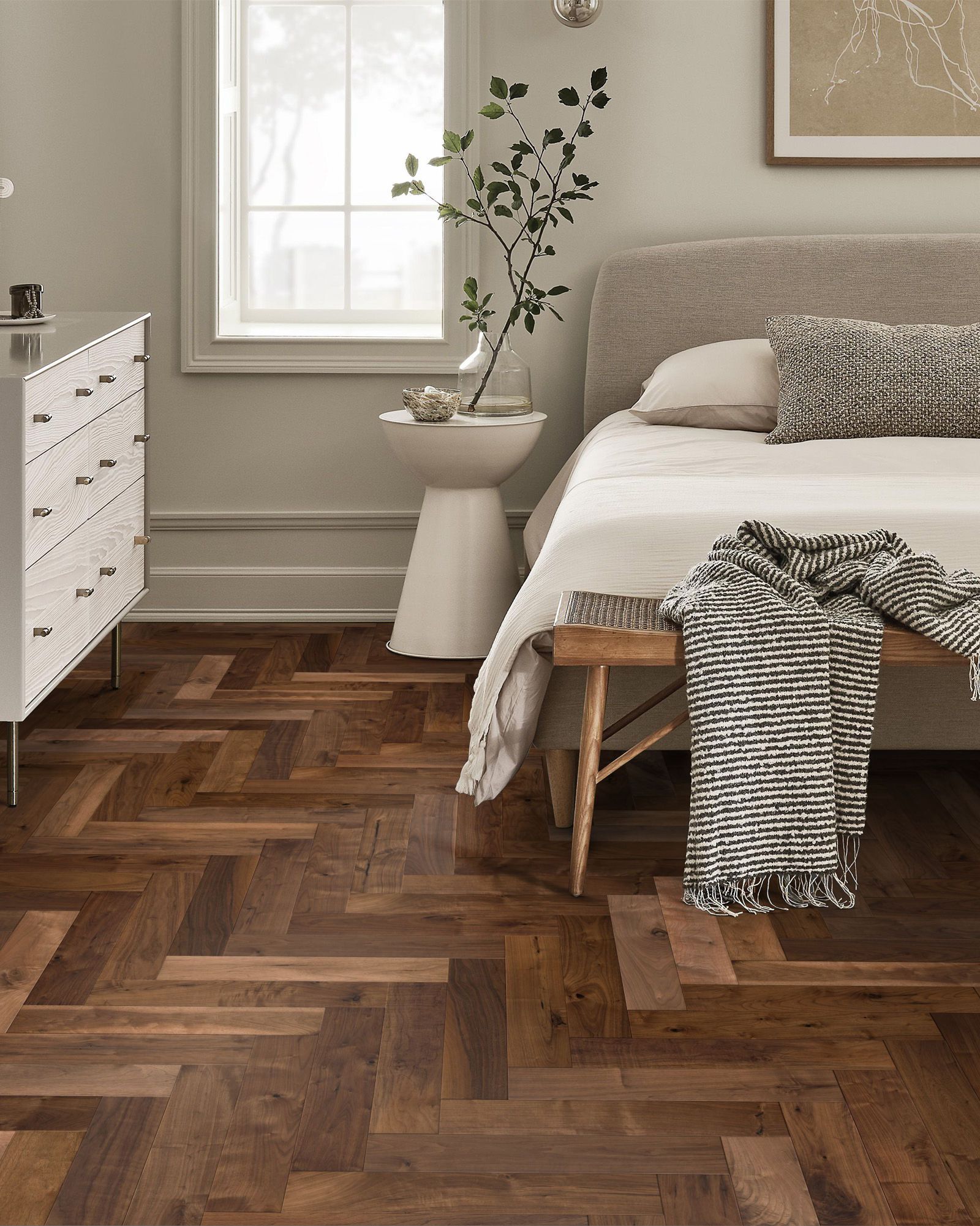 walnut herringbone engineered flooring
