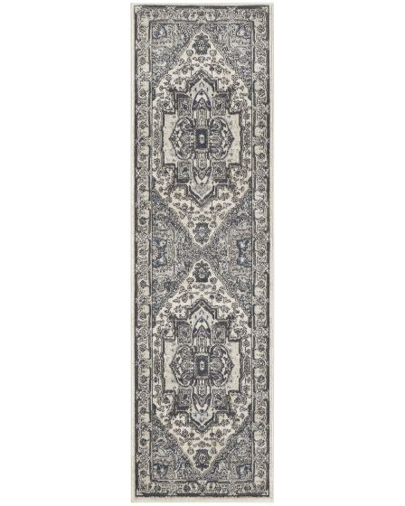 Nourison Quarry QUA18 Ivory Navy 2x3 Rug | Carpet Exchange