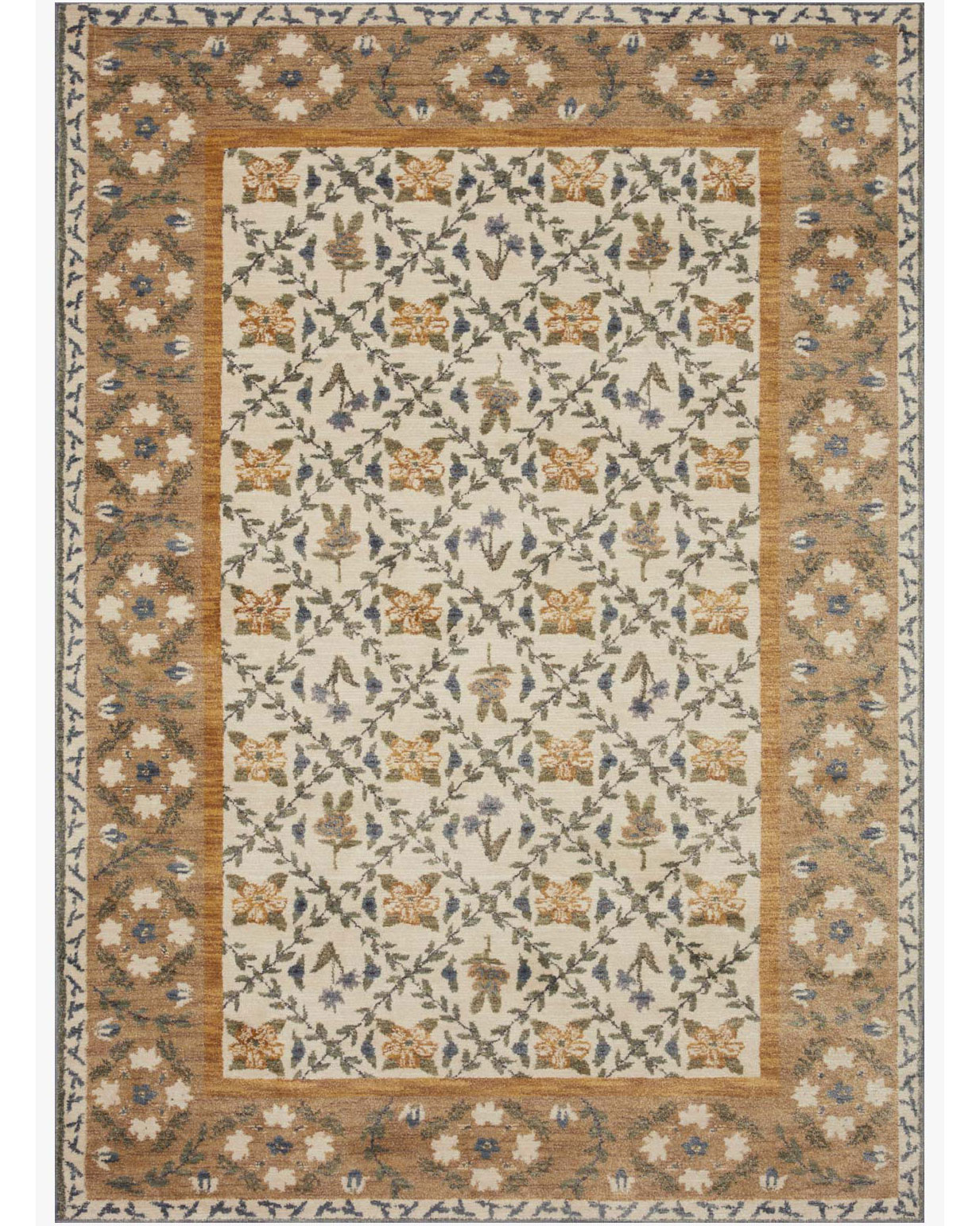 Loloi Fiore FIO-03 Gold Area Rug | Carpet Exchange