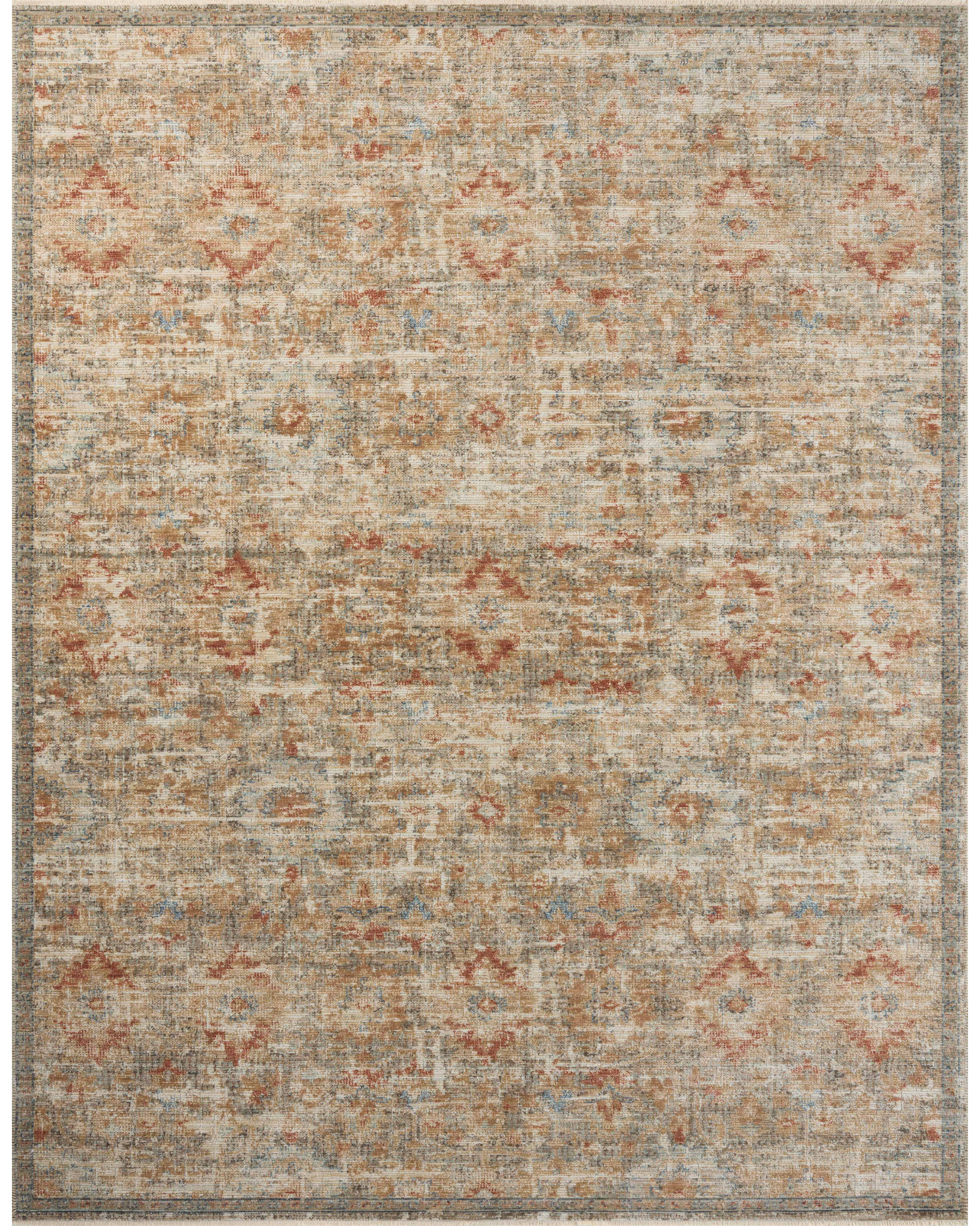 Loloi Heritage HER-10 Grey/Sunset Area Rug | Carpet Exchange