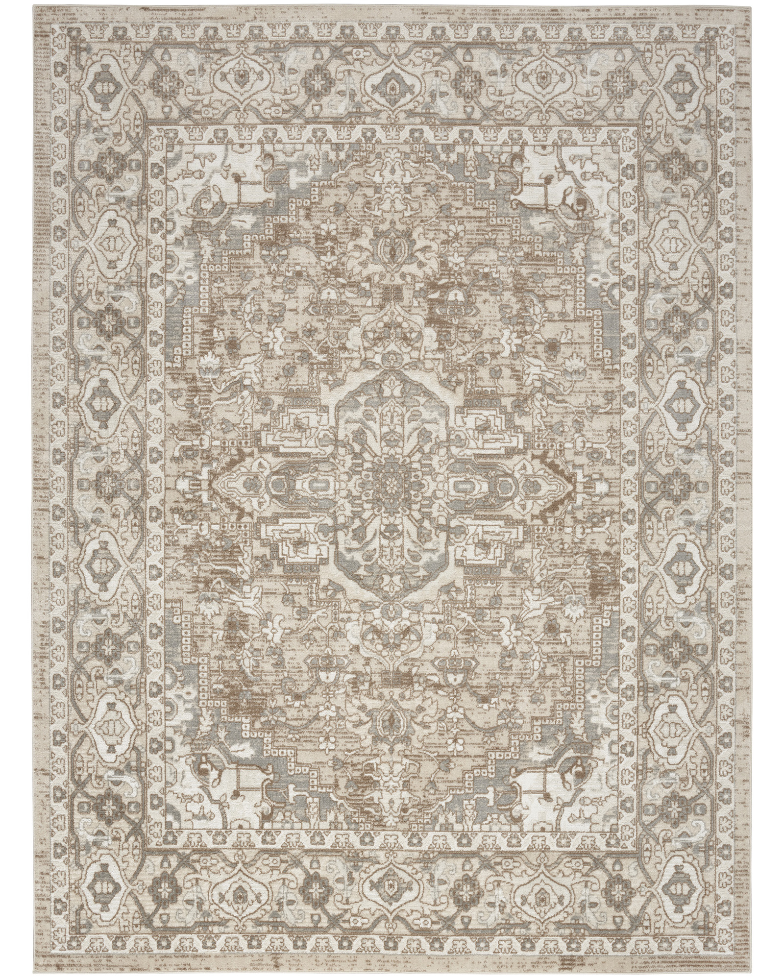 Nourison Quarry QUA05 Beige Area Rug | Carpet Exchange
