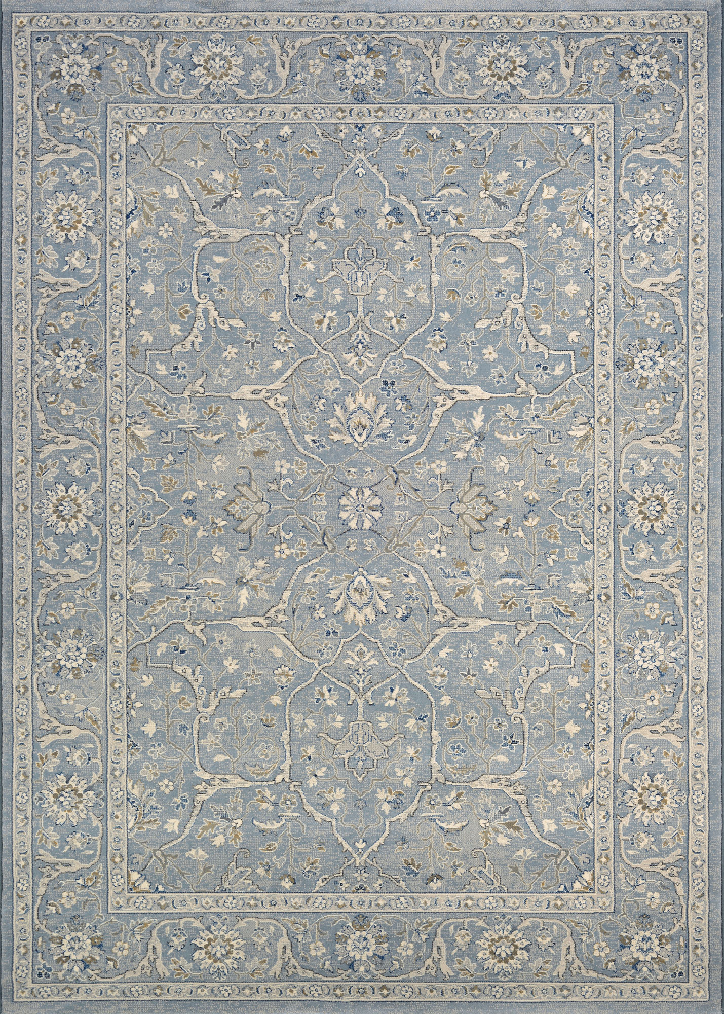 Sultan Floral Yazd Slate Blue Area Rug | CarpetExchange