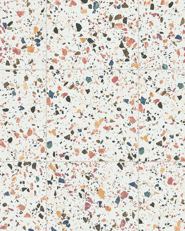 Surface Art Tazzo White Terrazzo Tile | Carpet Exchange