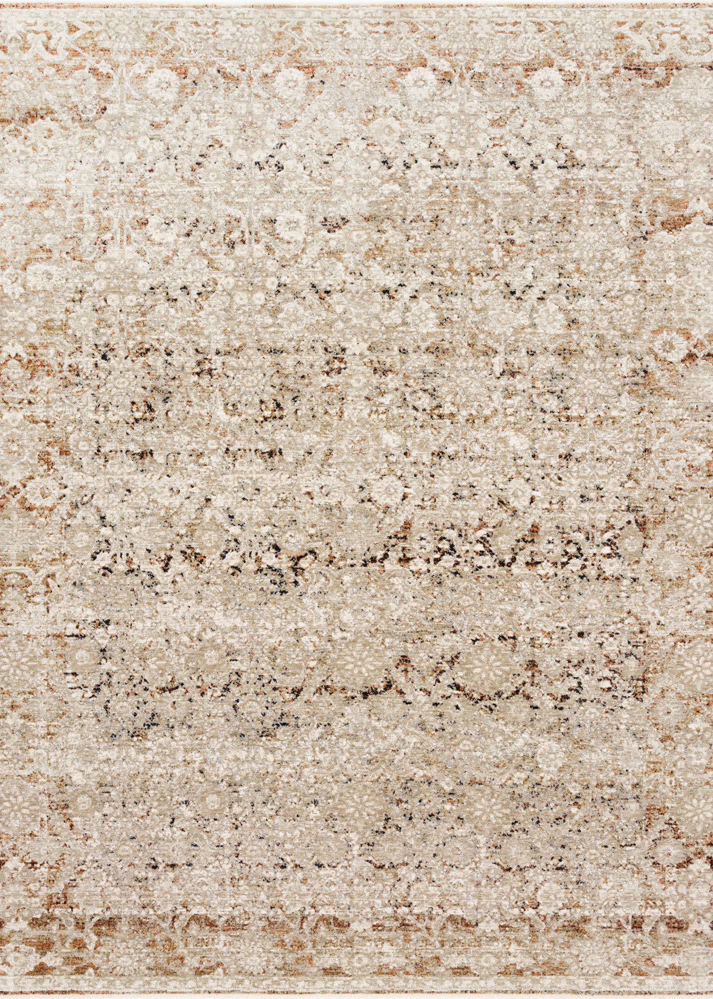 Loloi Theia THE-07 Natural/Rust Area Rug | Carpet Exchange