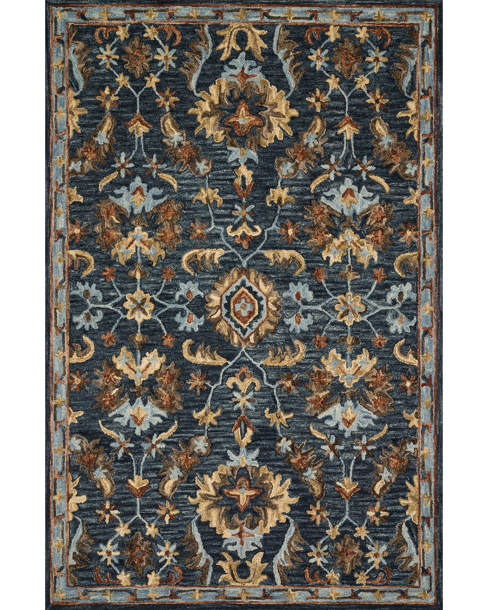 Loloi Victoria VK-14 Denim/Multi Area Rug | Carpet Exchange